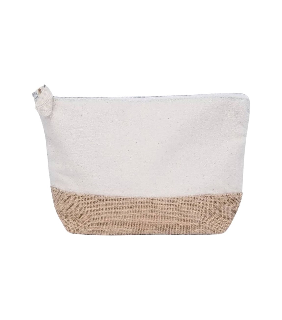 ASSENS - GRS-certified Recycled Cotton-Jute Zipper Pouch - Natural | Jasani